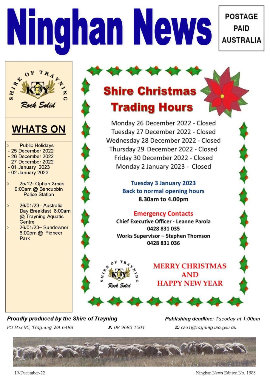 Latest News » Shire of Trayning